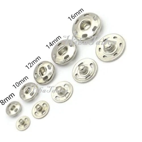 METAL SNAP FASTENER spring press studs popper button sew on sewing ...