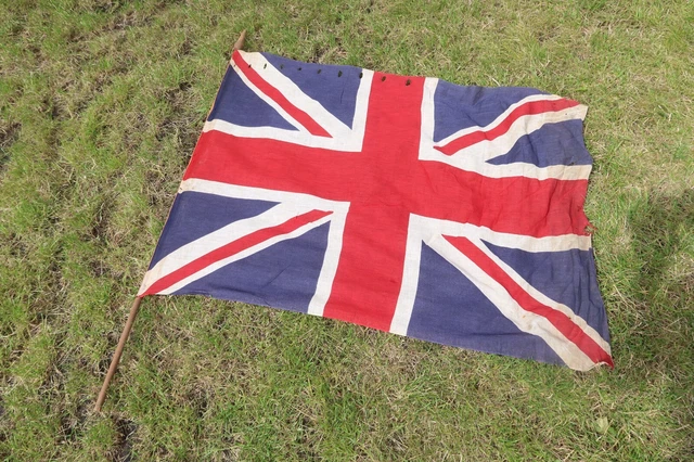 ANTIQUE UNION JACK Flag Pole 1920s? Vintage Original Theatre Movie Prop ...