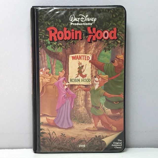 DISNEY CLASSICS 1984 Robin Hood VHS Video Tape 228VS Black Clamshell ...
