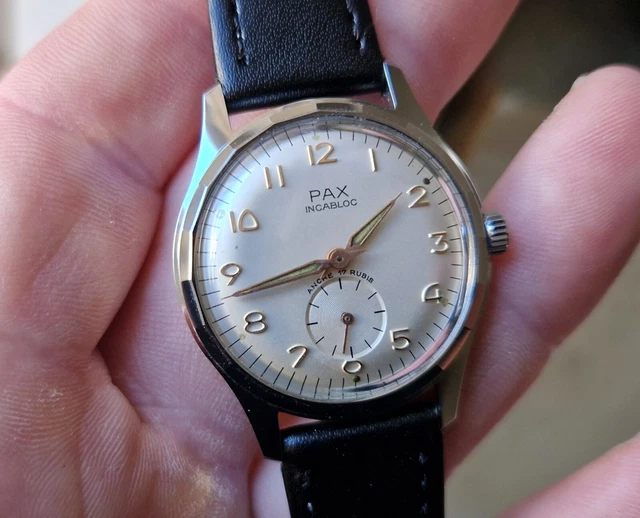 *SPLENDIDE* ANCIENNE MONTRE PAX MÉCANIQUE FE 233 vintage RARE FRENCH ...