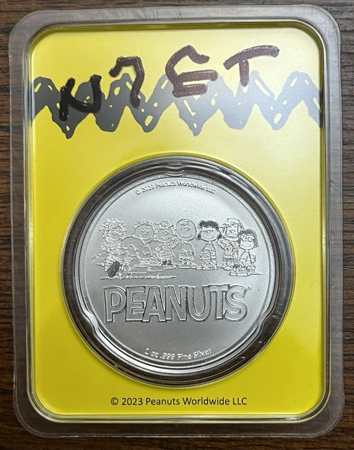 2023 PEANUTS CHARLIE Brown “Chomp Chomp Chomp” 1 Oz .999 Silver Round ...