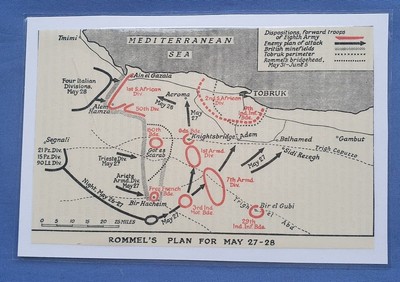 LAMINATED WWII NEWSPAPER Cutting - Rommel's Plan for May 27-28 Map £1. ...