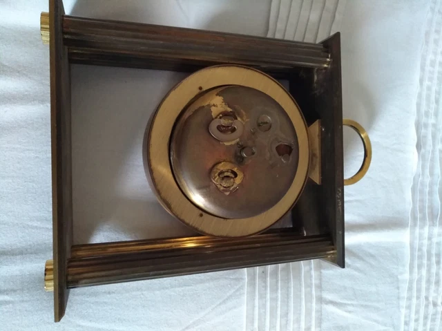 PENDULE DE TABLE UTI 8 jours a colonnes bronze mecanique bon état EUR ...