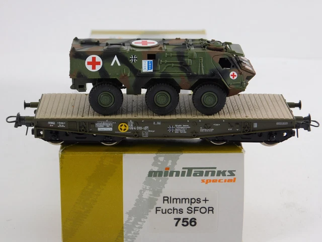 ROCO MINITANKS 756 Schwerlastwagen Rlmmps mit Panzer Fuchs SFOR in OVP EUR 37,51 - PicClick DE