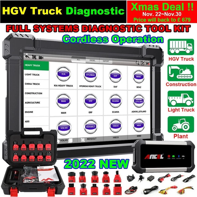 HGV TRUCK LORRY Van Diagnostic Tool OBD2 Scanner All Systems ABS SRS ...