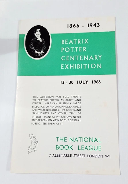 BEATRIX POTTER LEAFLET Centenary Exhibition 13-30 July 1966 plus 2 ...