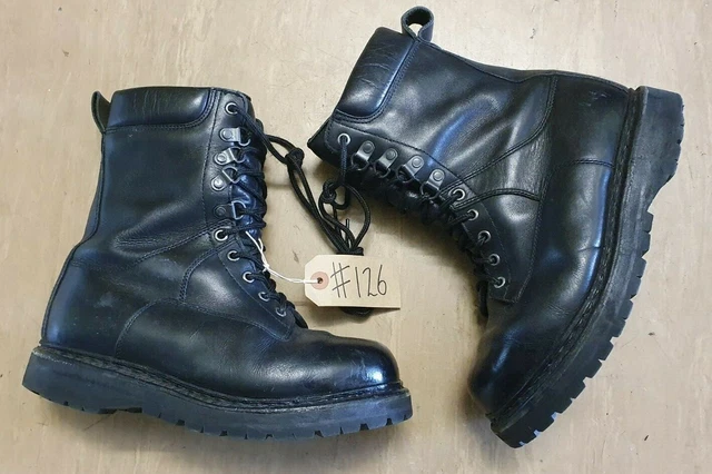 ARGUEYROLLES FRENCH ARMY Black Leather Combat Boots Size 40 #126 £39.95 ...