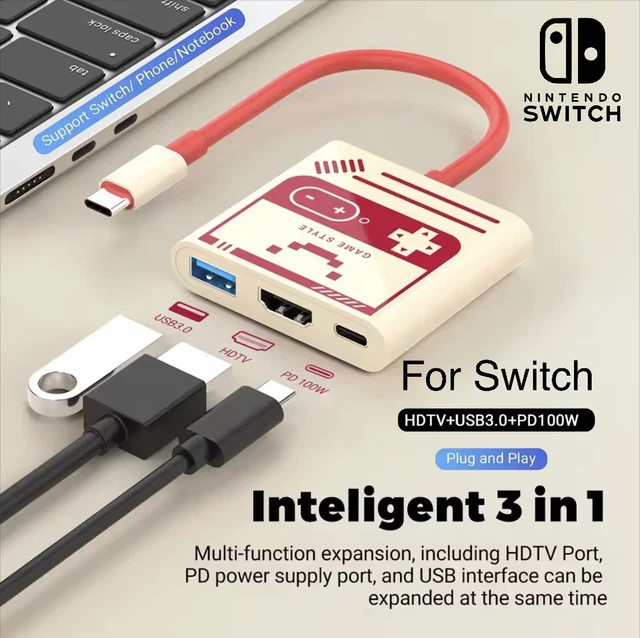 DOCK STATION D'ACCUEIL portable Nintendo Switch/Oled HDMI Type C Usb 3,0 Pour TV EUR 13,99 ...