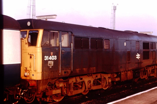 1980S BRITISH RAIL BR Diesel Loco 31403 East Anglia Railway Slide 1959 ...