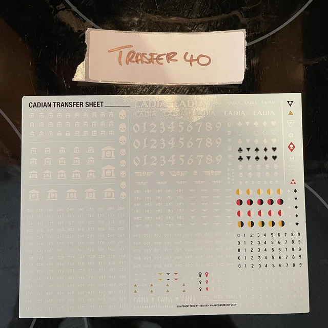 ASTRA MILITARUM CADIAN Command Transfer sheet/Decals Warhammer 40k Bits ...