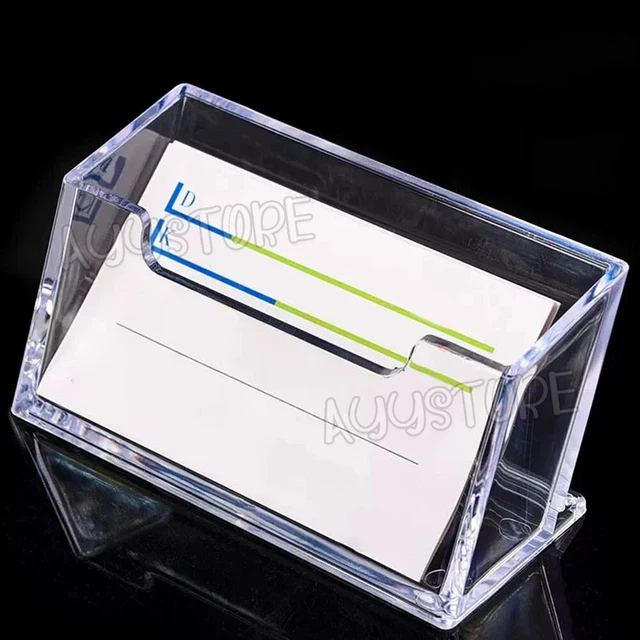 20 X CLEAR Desktop Business Card Holder Display PMMA Stand Plastic Desk ...