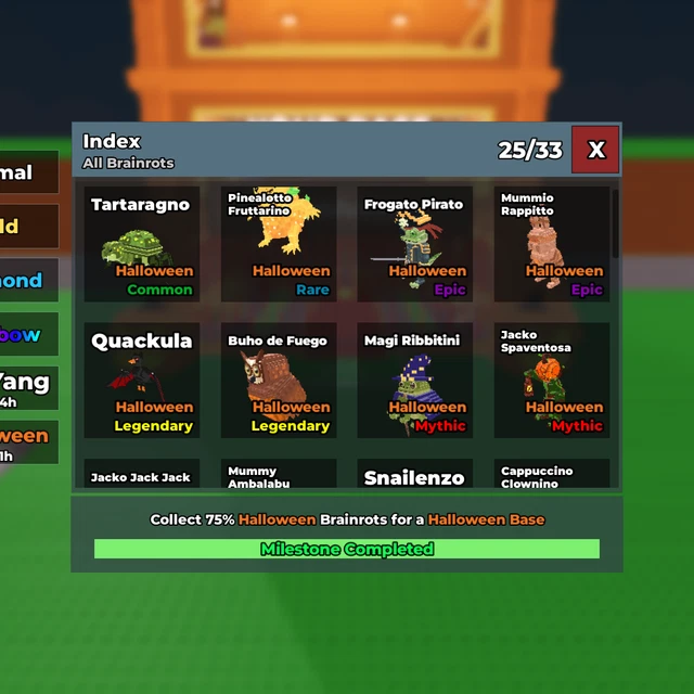 STEAL A BRAINROT SAB - Halloween Base Unlock 25/25 £10.79 - PicClick UK