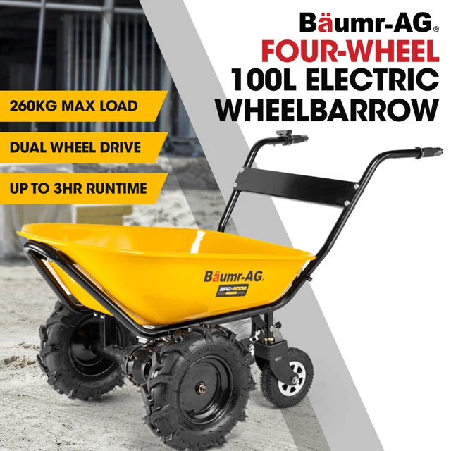 PRESALE BAUMR-AG 40V Motorised Wheelbarrow 100L Electric Motorised ...