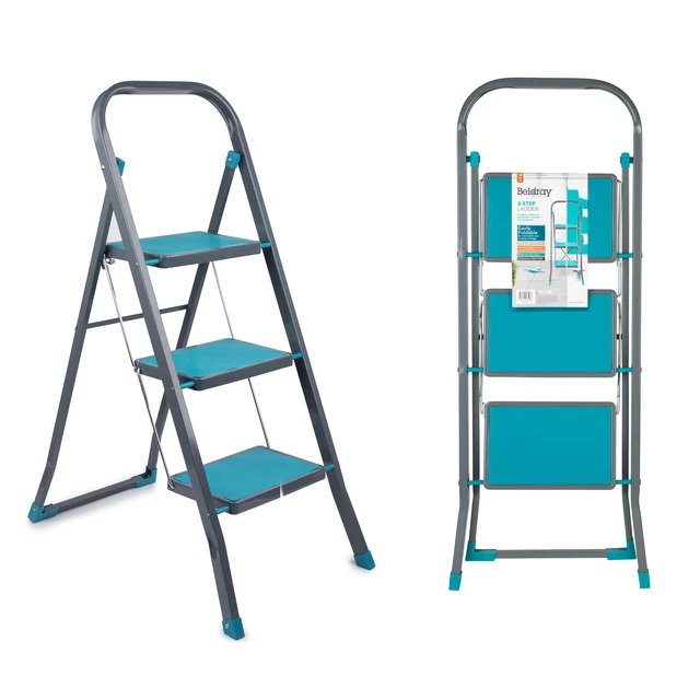 BELDRAY 3 STEP Ladder Fold Away Design DIY Cleaning Painting Compact ...