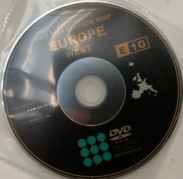 TOYOTA & LEXUS E1G Navigation Disc Map Update Uk & West Europe Maps ...