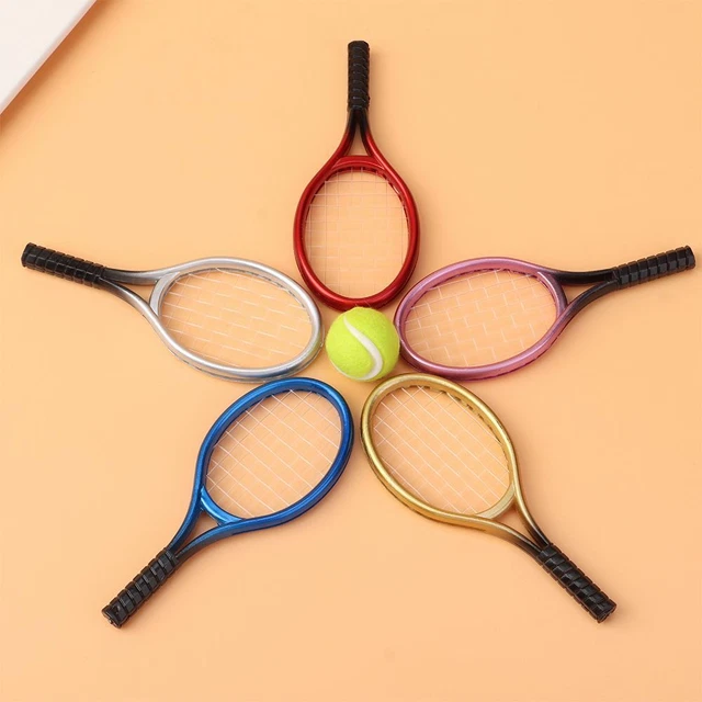 HOUSE TENNIS MINI Tennis Racket&Ball Sport Tennis Model Miniature ...