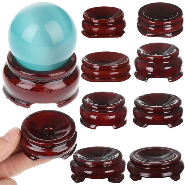 SEAT MINIATURE DISPLAY Stand Statue Pedestal Wood Holder Crystal Ball ...