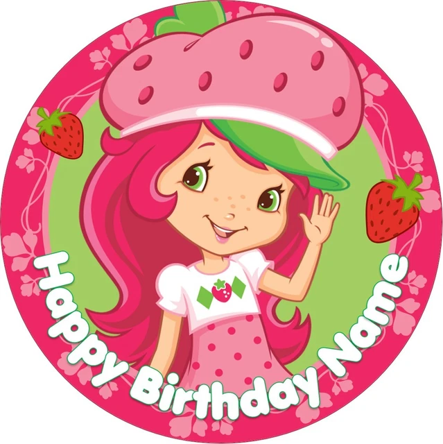 EDIBLE STRAWBERRY SHORTCAKE Cake Topper Birthday Party Wafer Paper 19cm ...