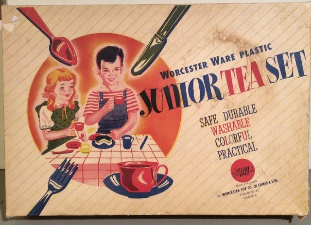 VINTAGE WORCESTER WARE Plastic Junior Tea Set No. 201 Service for 4 $25 ...