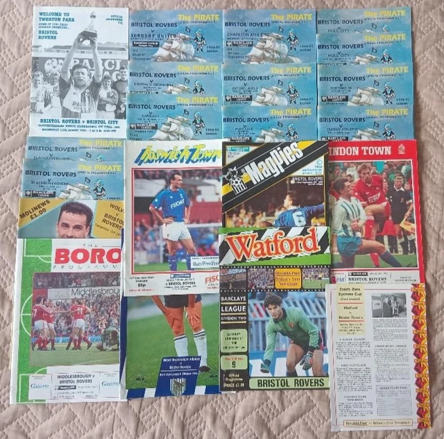 JOB LOT COLLECTION of 21 Bristol Rovers Programmes 1990/91 Season, Home ...