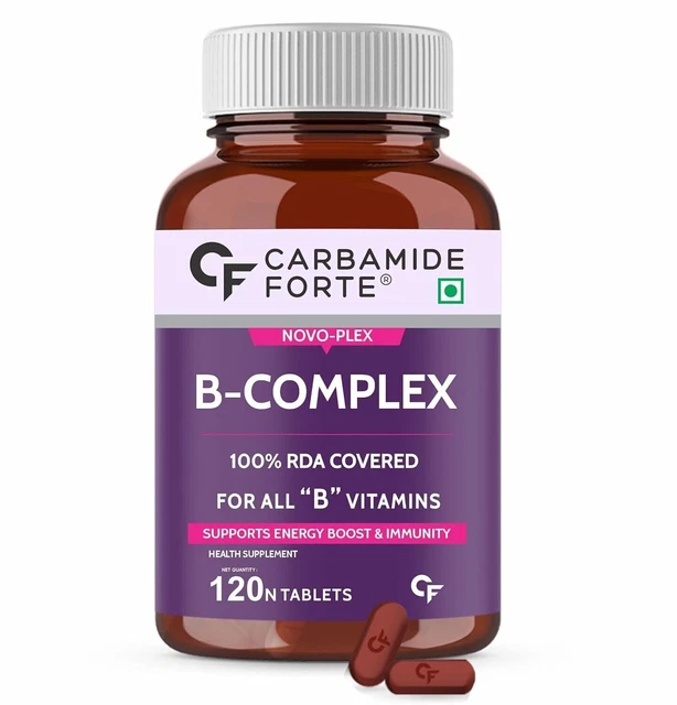 CF VITAMIN B-COMPLEX 120 Veg Tablets - 100% RDA for Vitamin B12 ...