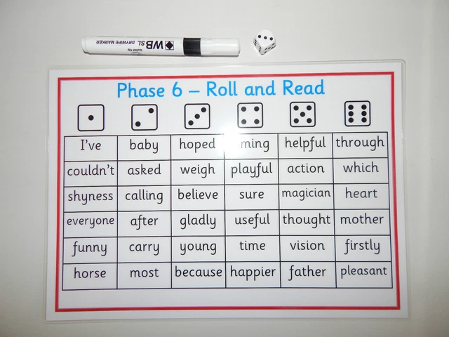 PHASE 6 PHONICS - Roll and Read Game - Phonics/Literacy/KS1/Letters and ...