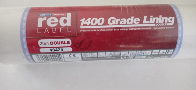 ERFURT MAV RED Label Lining Paper 1400 Grade Double Roll 20 Metres £7. ...