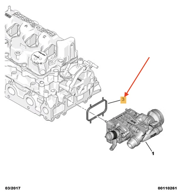 NUOVO MOTORE PEUGEOT 3008 Custodia Acqua Guarnizione 9813021980 ...