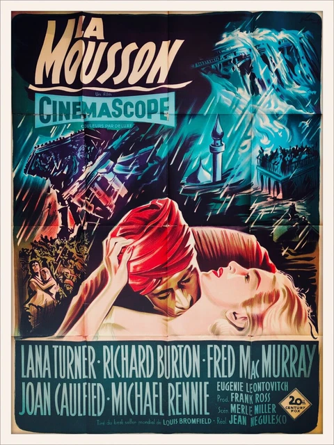 AFFICHE ORIGINALE DU Film La Mousson de Jean Negulesco / 120x160 cm Années 50/60 EUR 170,00 ...