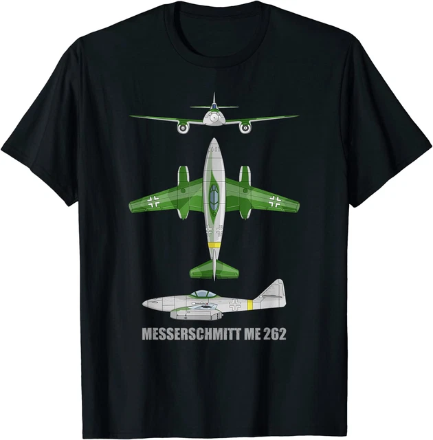 MESSERSCHMITT ME 262 German WW2 Jet Fighter Plane Diagram T-Shirt $36. ...