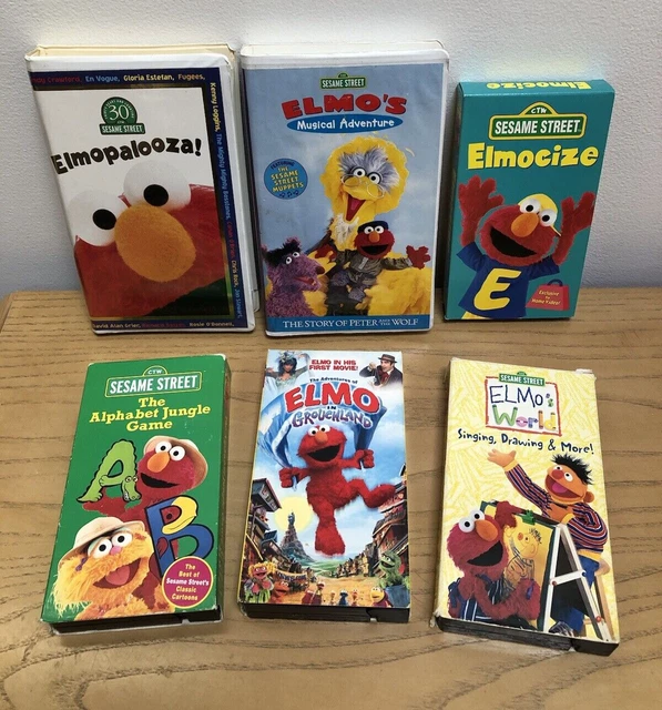 VINTAGE ELMO SESAME STREET~ Lot 0f 6 VHS~ ELMO'S Musical Adventure ...