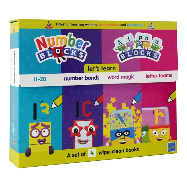 NUMBERBLOCKS AND ALPHABLOCKS: Learn Numbers and Letters 4-Book Wipe ...