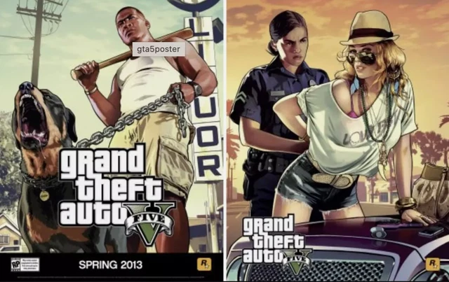 GTA RARE DOUBLE Sided Grand Theft Auto V Pre-Order Promo Poster 2013 ...