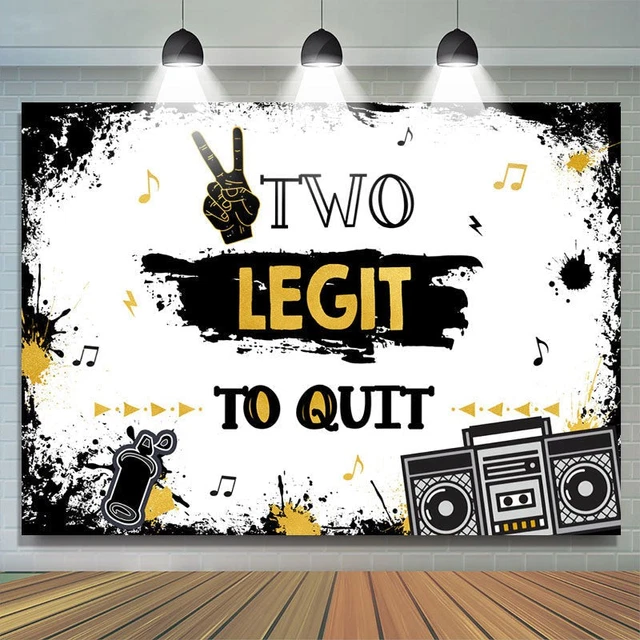 TWO LEGIT WHITE And Black Birthday Backdrop For Party $37.94 - PicClick AU