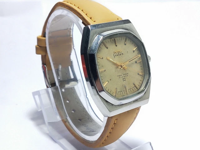 VINTAGE HMT GAUTAM Hand Winding Movement Mens Analog Wrist Watch E171 £ ...
