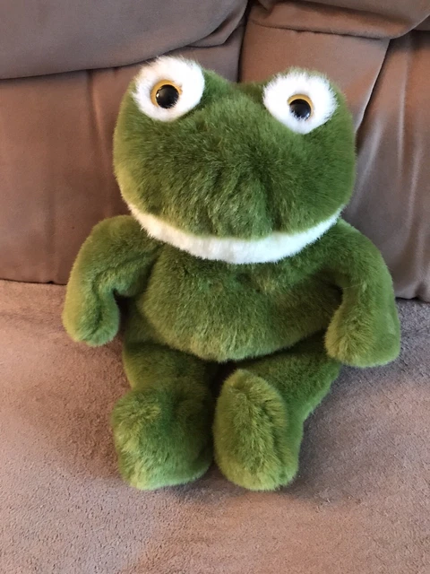 VINTAGE HAPPINESS ALWAYS Zoo plush hand puppet Frank Frog full body 14 ...