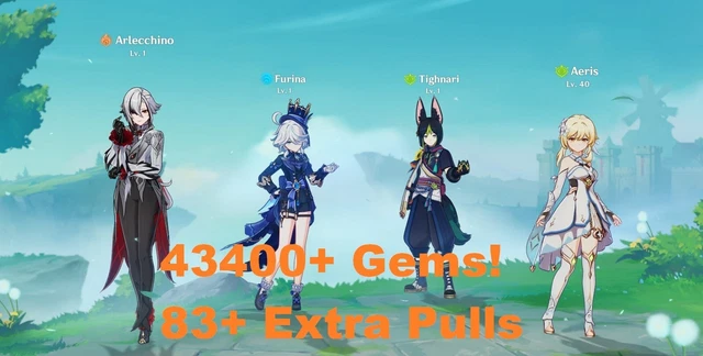 GENSHIN IMPACT ARLECCHINO, Furina, Tighnari [America] 43400+ Gems, 83 ...