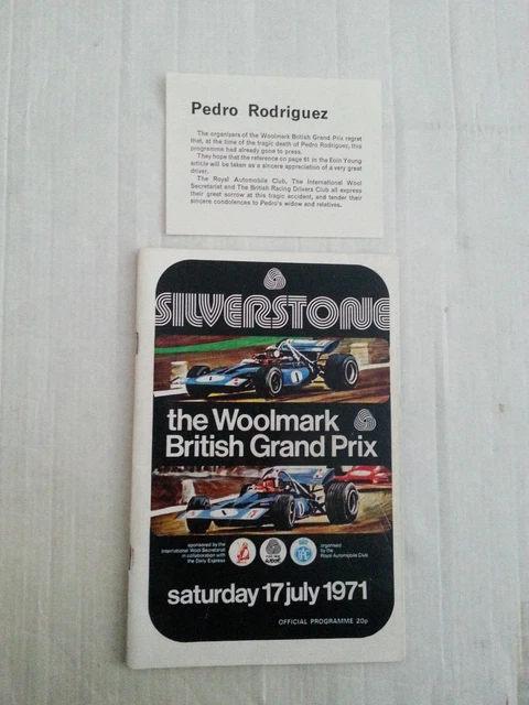1971 BRITISH GRAND PRIX F1 PROGRAMME Silverstone (Formula 1) £8.00 ...