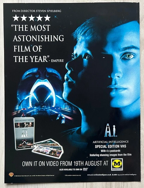 A.I. - 2002 full page UK magazine ad JUDE LAW STEVEN SPIELBERG £3.95 ...