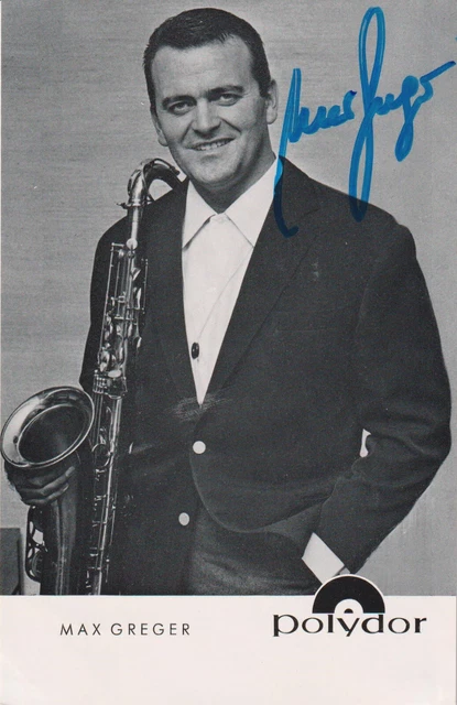 MAX GREGER ORIGINAL Autogramm signierte Polydor Postkarte 70er Jahre ...