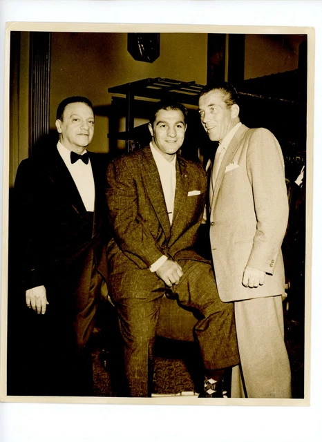 8X10 ORIGINALE FOTO Vincent Lopez Ed Sullivan Boxe Great Rocky Marciano ...