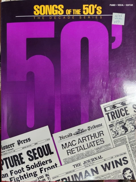 SONGS OF THE 50's - The Decade Series - Piano Vocal & Guitar - Songbook ...