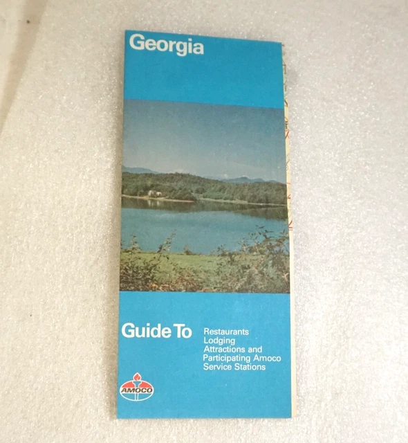1970'S AMOCO HIGHWAY Map of Georgia Restaurants Lodging Attractions ...