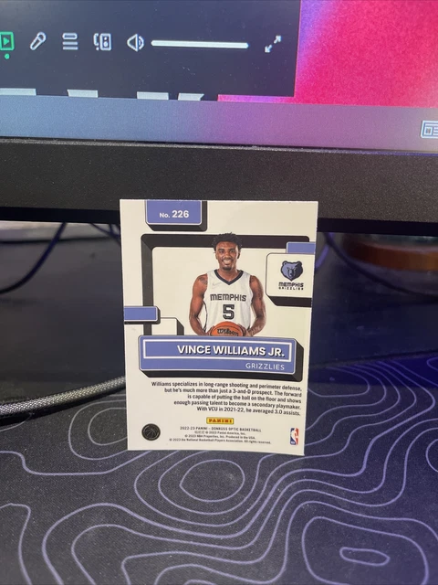 2022-23 DONRUSS OPTIC VINCE WILLIAMS JR. ROOKIE CLASSÉ #226 Memphis ...