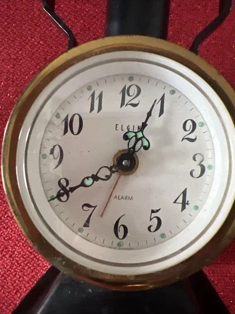 RARE VINTAGE ELGIN Wind Up Alarm Clock West Germany £17.86 - PicClick UK