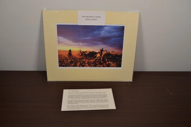 MARLBORO PHILIP MORRIS Cigarette Display Limited Edition Cowboy Print ...