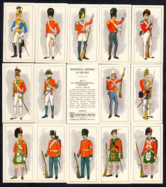 RINGTONS TEA CARDS - Regimental Uniforms - complete set £2.50 - PicClick UK