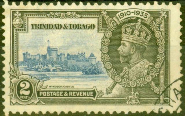 TRINITÉ-ET-TOBAGO 1935 2C Ultramarine & Gris-Noir SG239a Extra ...