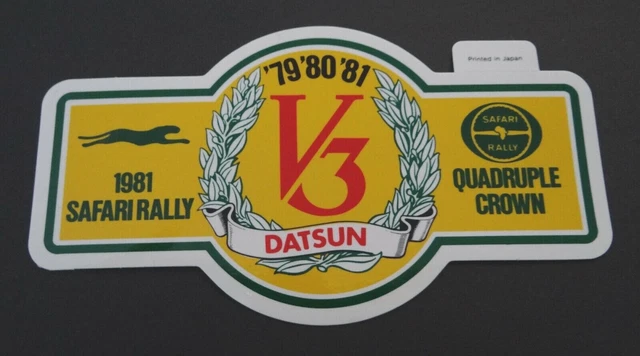 PROMOTIONAL STICKERS WRC Safari Rallye 1979-1981 Datsun V3 Motor Sports ...