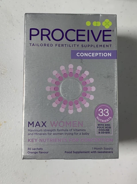 PROCEIVE MAX WOMEN Advanced Fertility Supplement 30 Sachets Long Exp £ ...